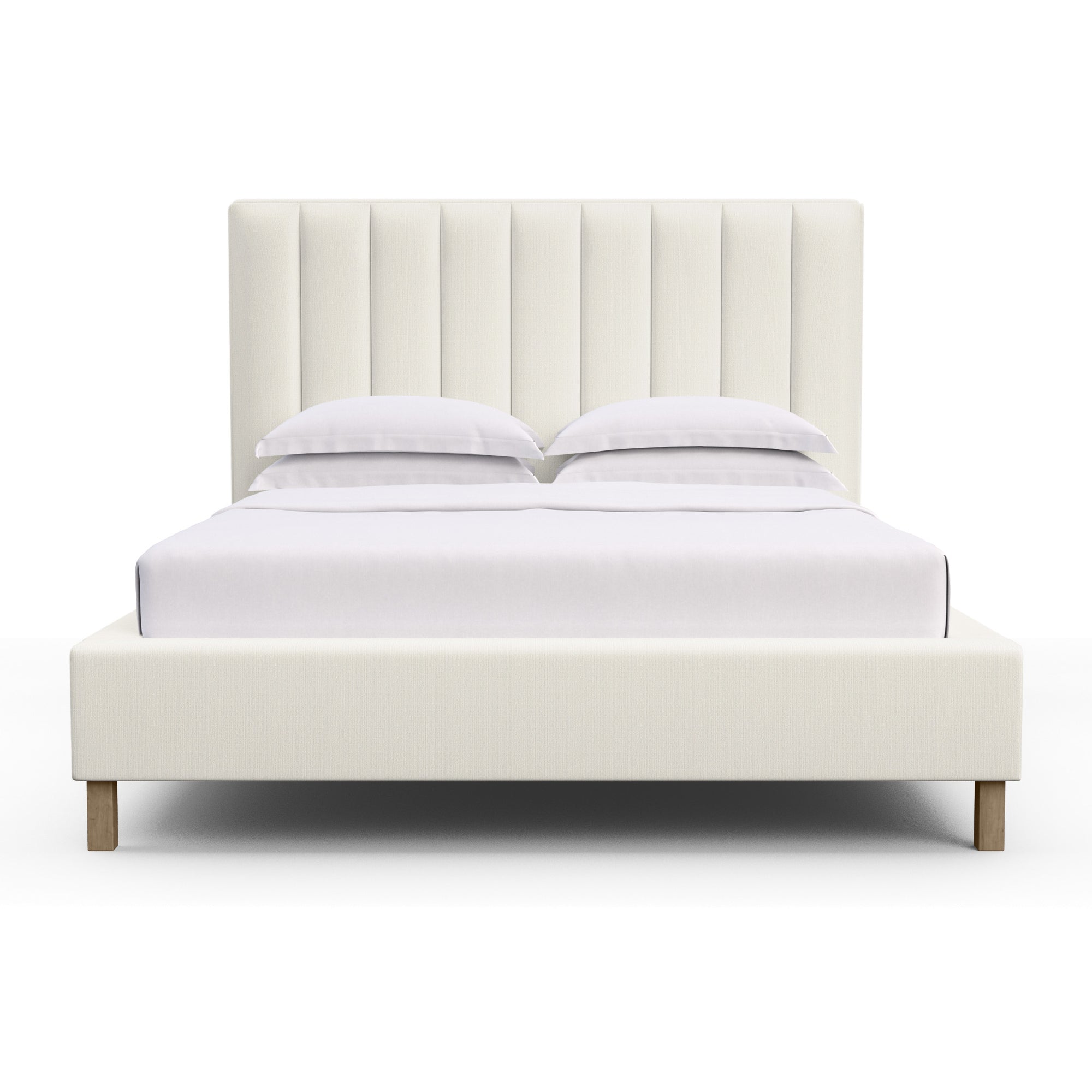 Highline Vertical Channel Panel Bed - Alabaster Box Weave Linen ...