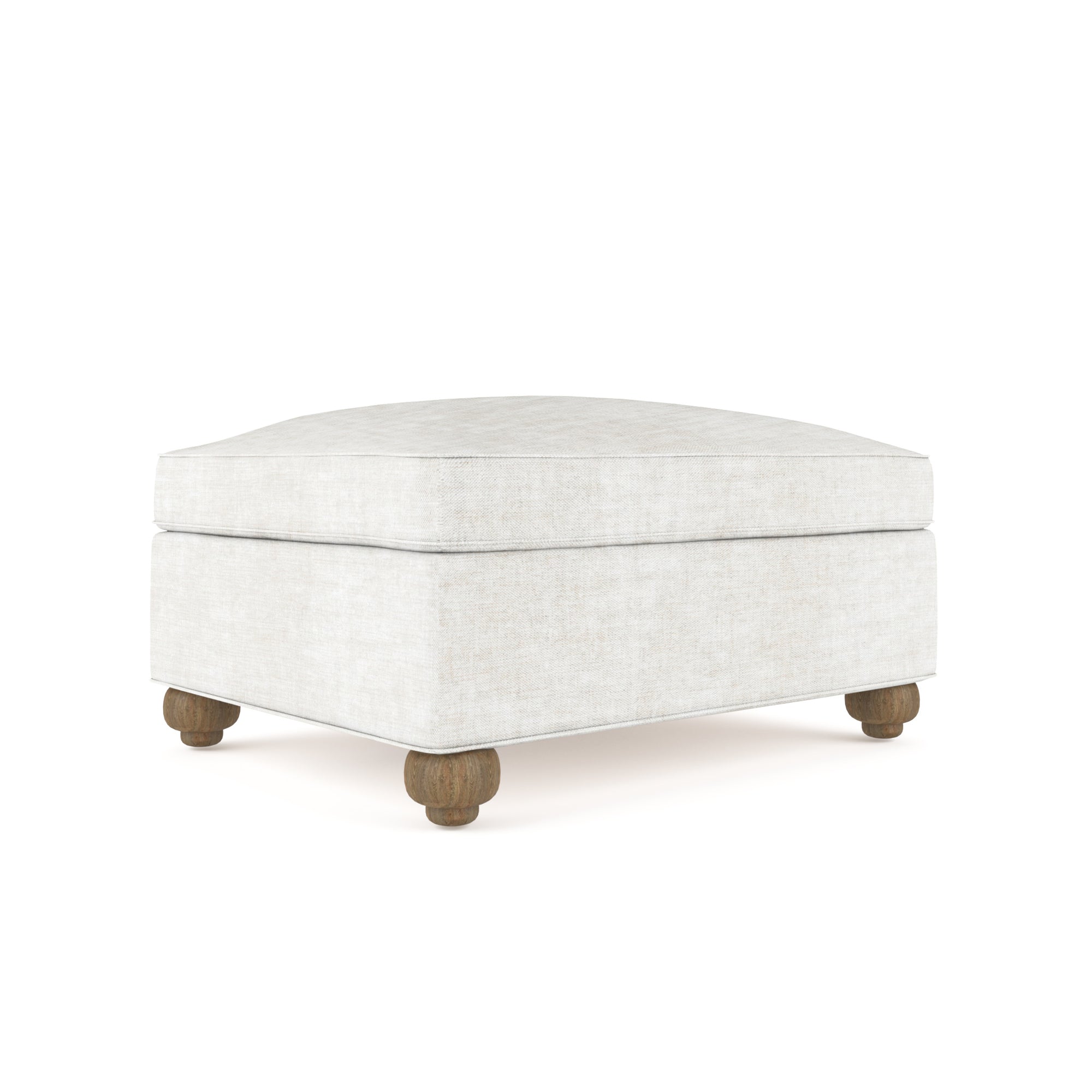 Leroy Ottoman - Alabaster Crushed Velvet - Tandem Arbor