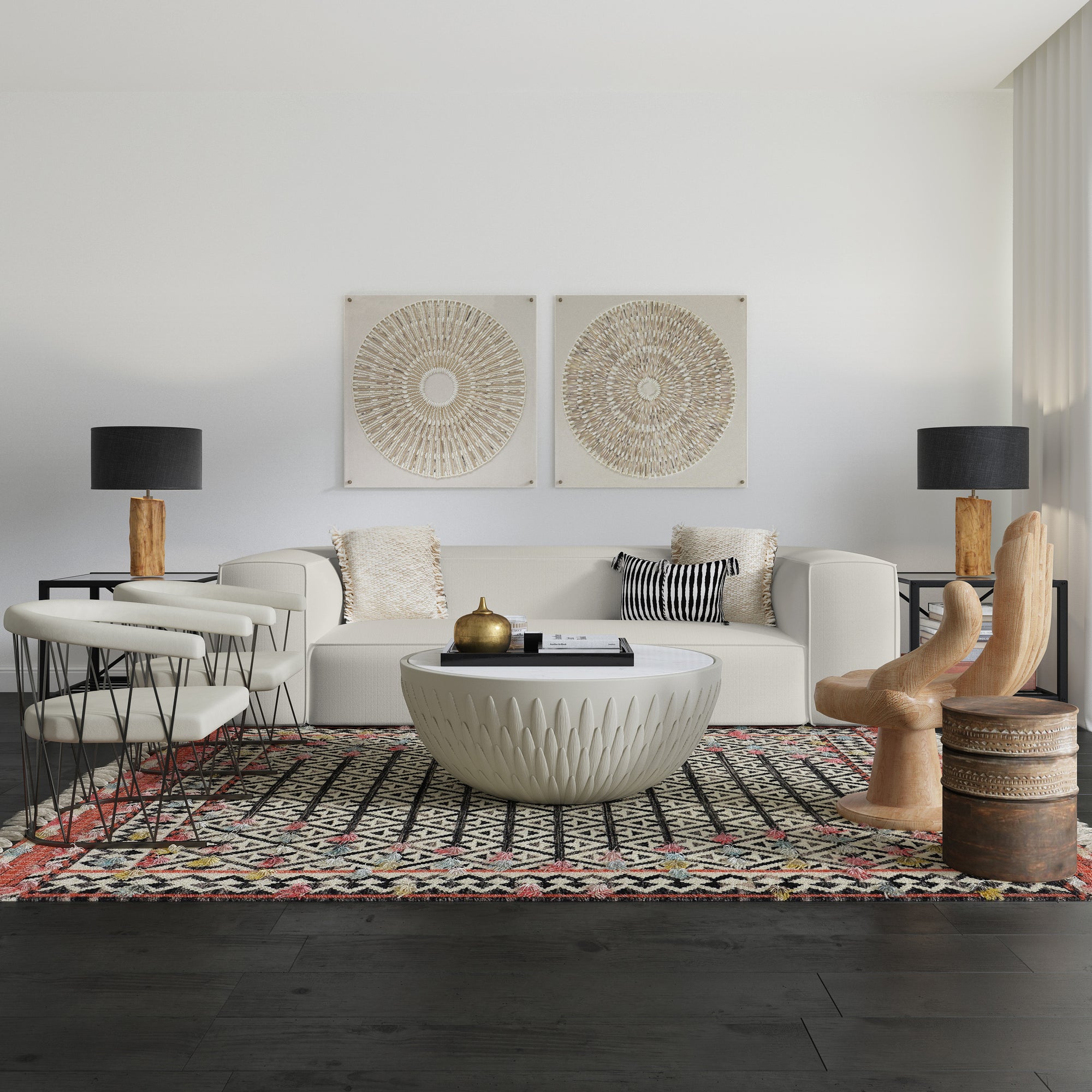 Varick Sofa - Alabaster Crushed Velvet - Tandem Arbor