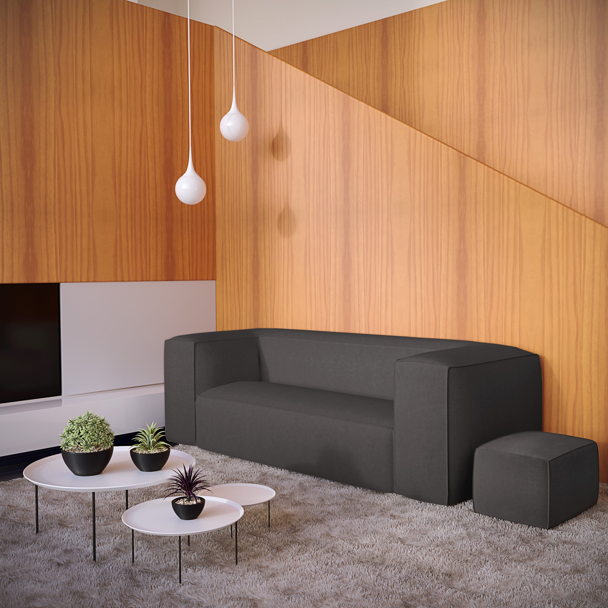 Varick Sofa - Graphite Vintage Leather - Tandem Arbor