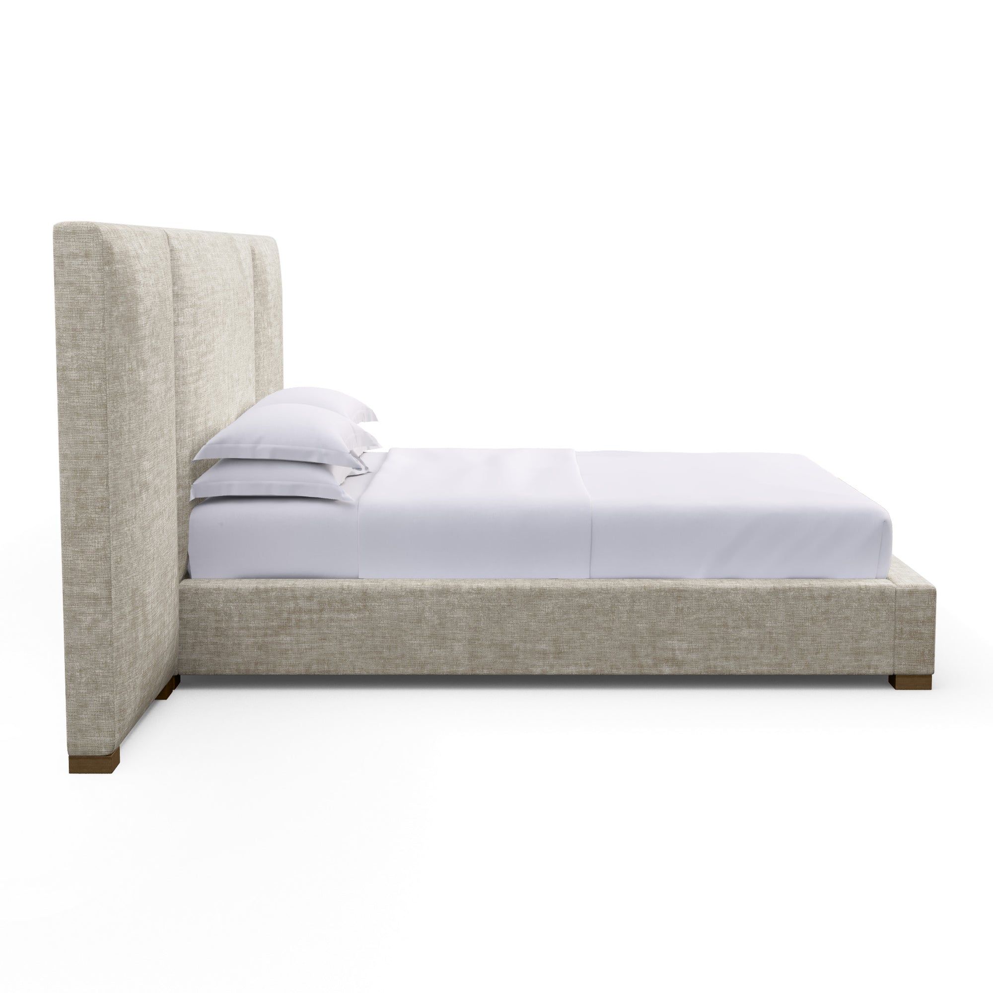 Prospect Extended Panel Bed - Oyster Crushed Velvet - Tandem Arbor