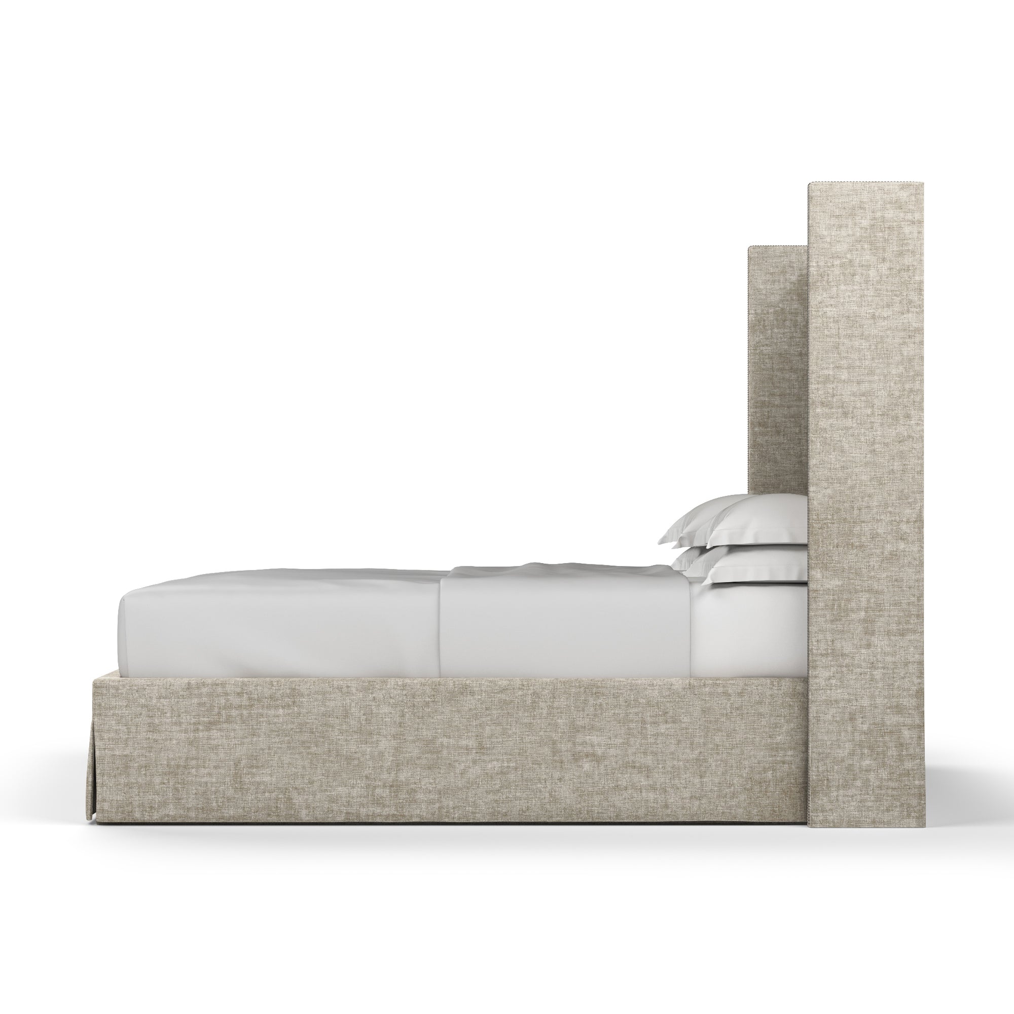Kaiser Box Bed - Oyster Crushed Velvet - Tandem Arbor